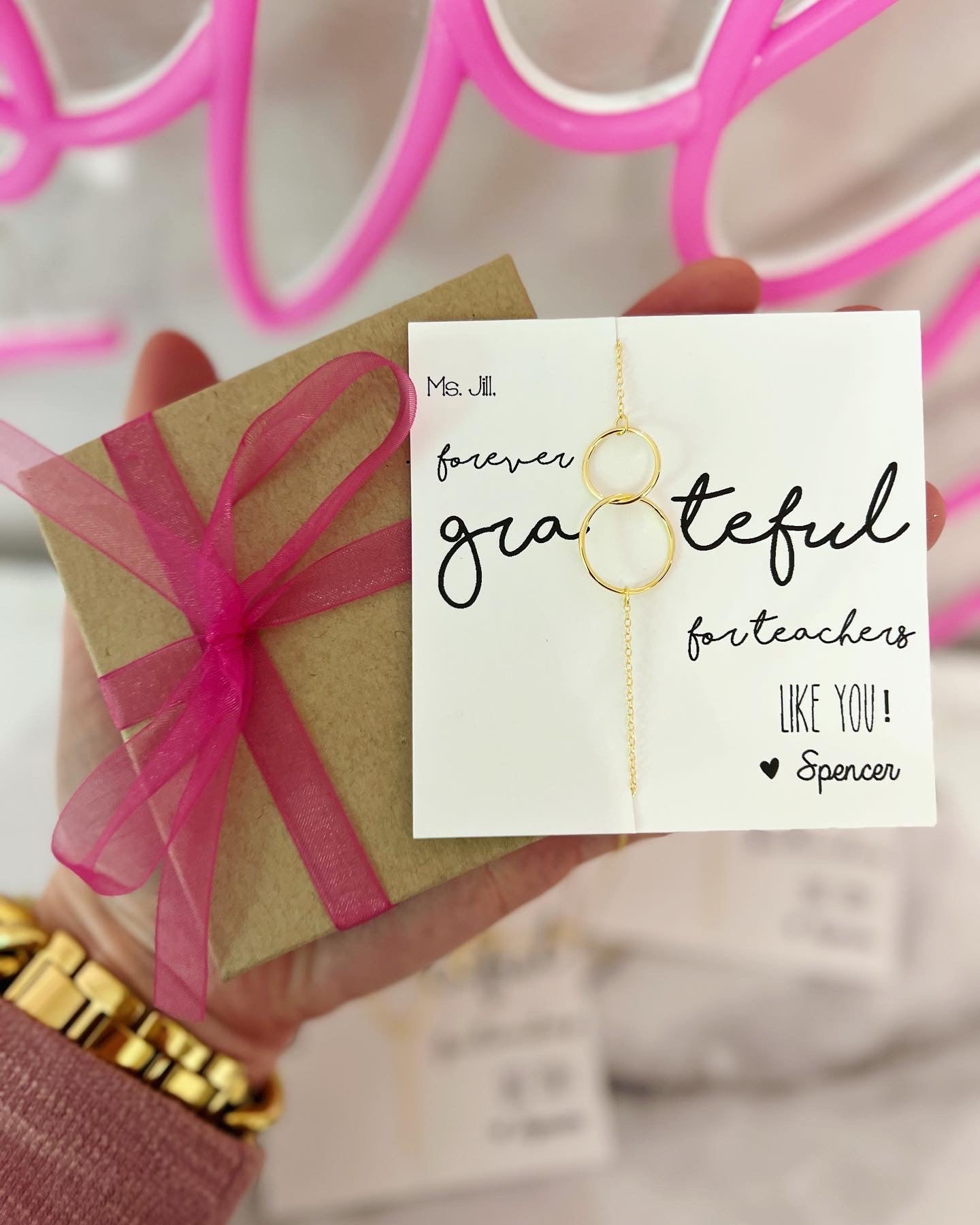 Grateful Necklace! Infinity Circles! Teacher Gift – Love Leigh Gift Co.