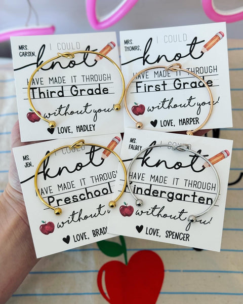 Teacher Appreciation End of Year Teacher Gift Knot Bangle! NON-TARNISH ...