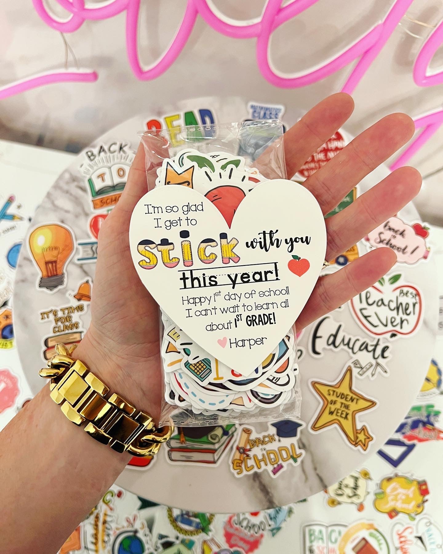 100 Vinyl Waterproof Back to School teacher stickers! – Love Leigh Gift Co.
