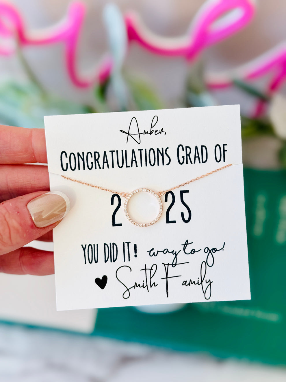 2025 Graduation Gift! Graduation Circle Pendant Necklace! NON-TARNISH ...