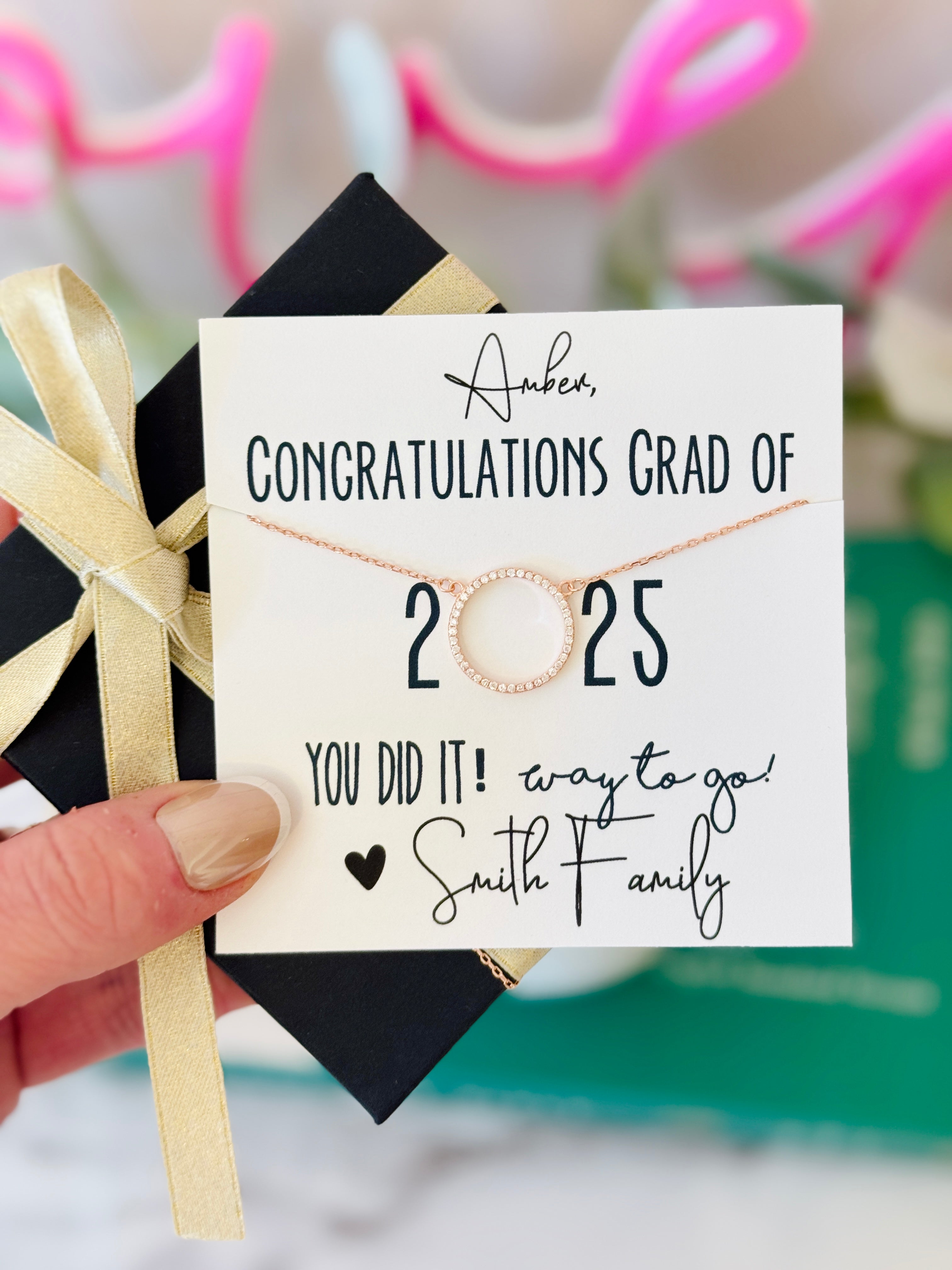 2025 Graduation Gift! Graduation Circle Pendant Necklace! NON-TARNISH ...