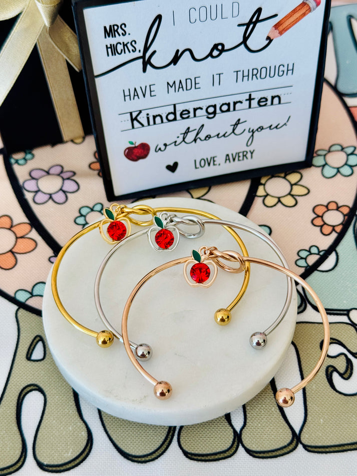 Teacher Appreciation End of Year Teacher Gift Knot Bangle! NON-TARNISH ...