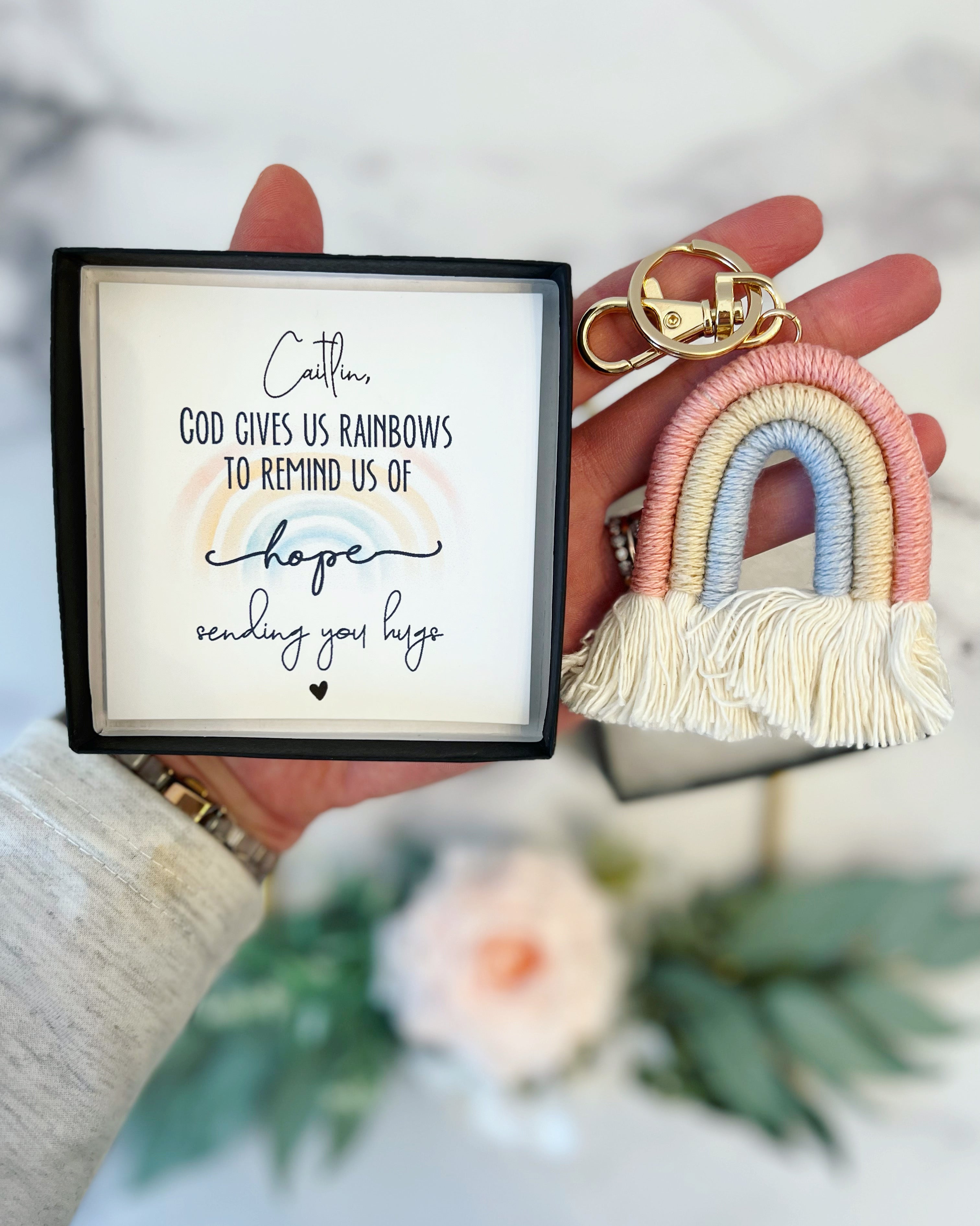 Macrame Rainbow Keychain Gift – Love Leigh Gift Co.