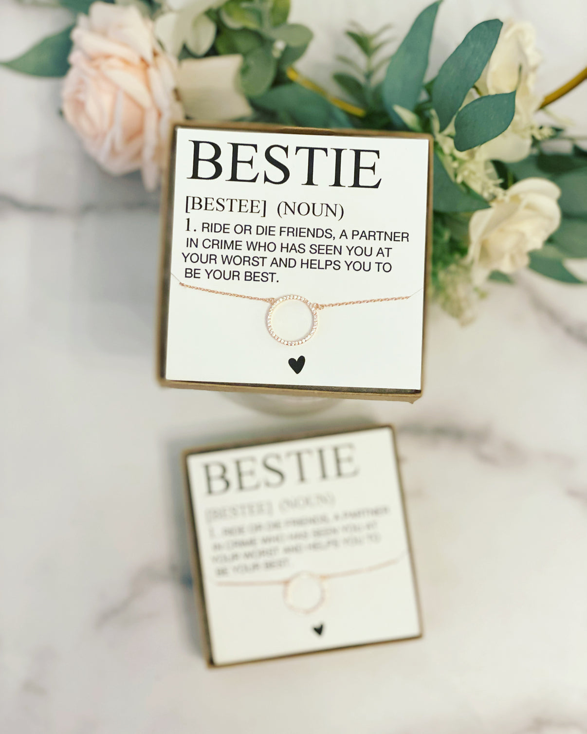 Bestie Definition Card! Circle Pendant Necklace – Love Leigh Gift Co.