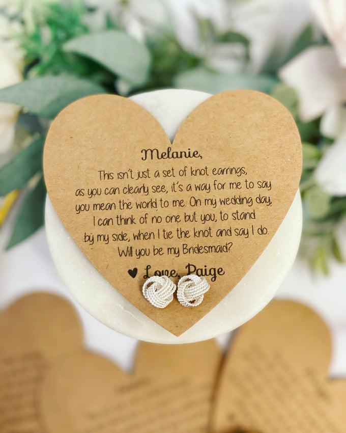 Knot Earrings & Knot Poem Heart Card – Love Leigh Gift Co.