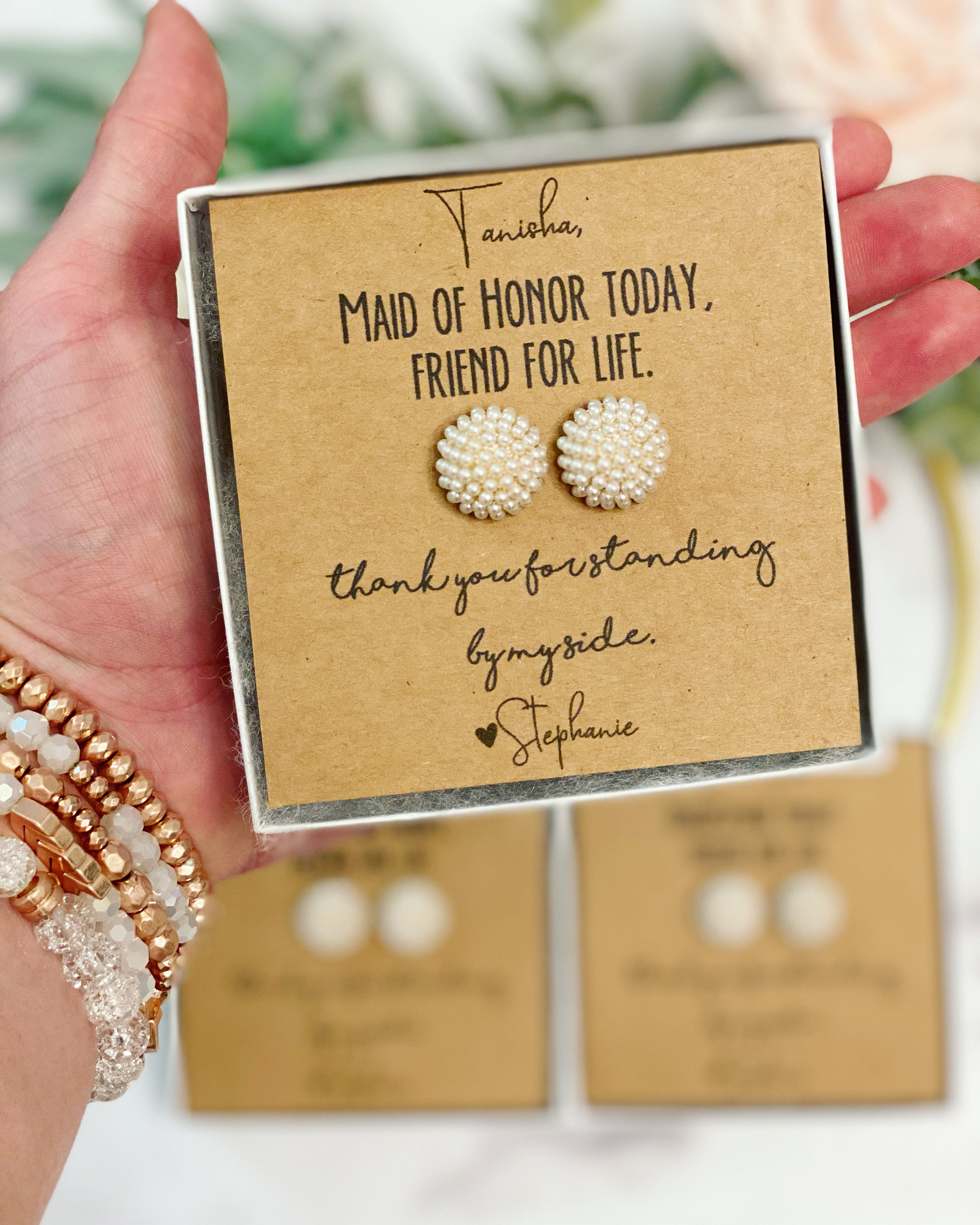 Pearl Cluster Earring Bridal Party Gift Love Leigh Gift Co