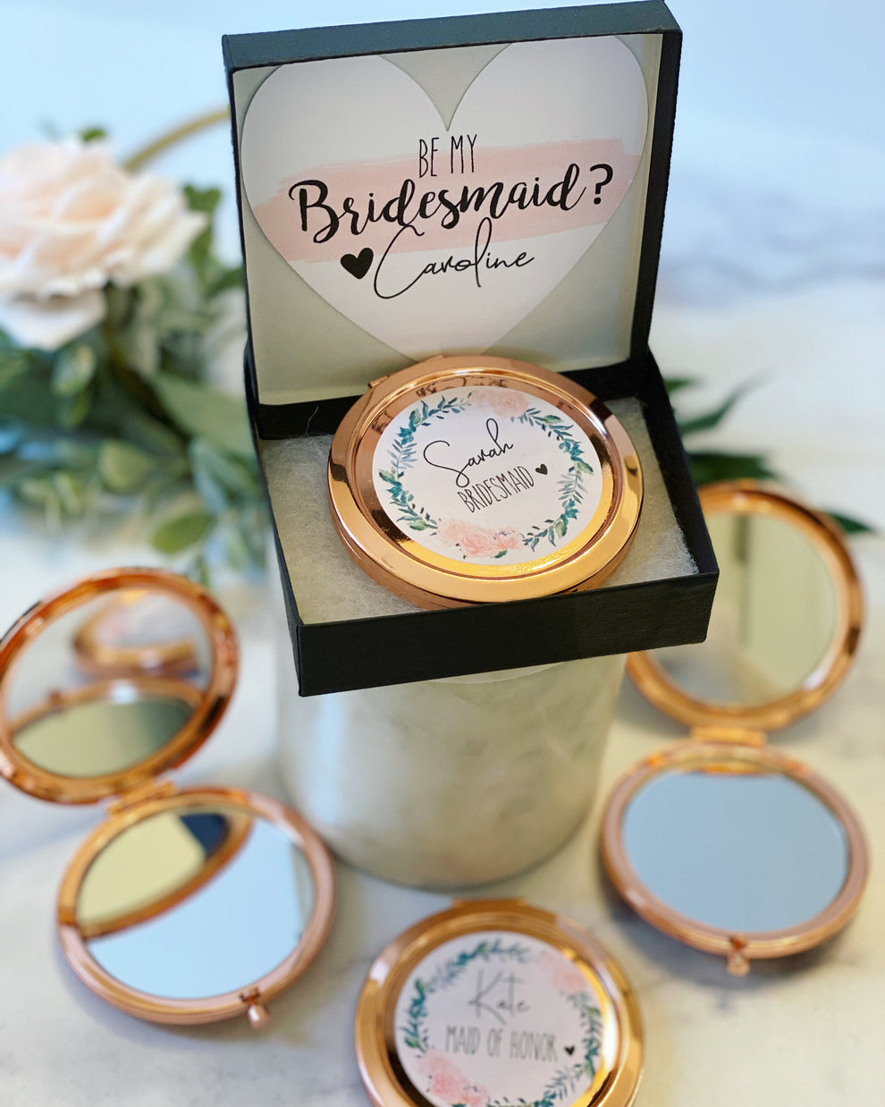 Compact Mirror Bridal Party Gift – Love Leigh Gift Co.
