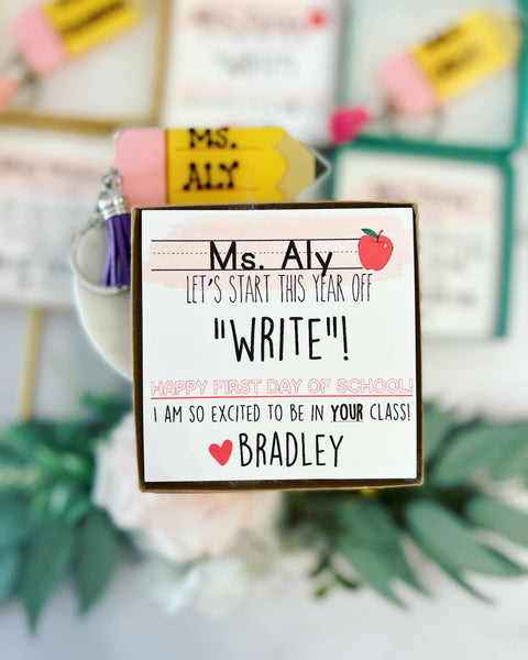 First Day of School Teacher gift! Pencil keychain – Love Leigh Gift Co.