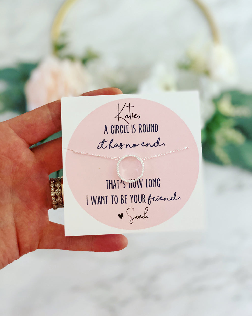 Circle Pendant Necklace for Best Friend – Love Leigh Gift Co.