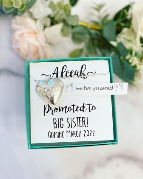 Promoted to Big Sister Locket – Love Leigh Gift Co.