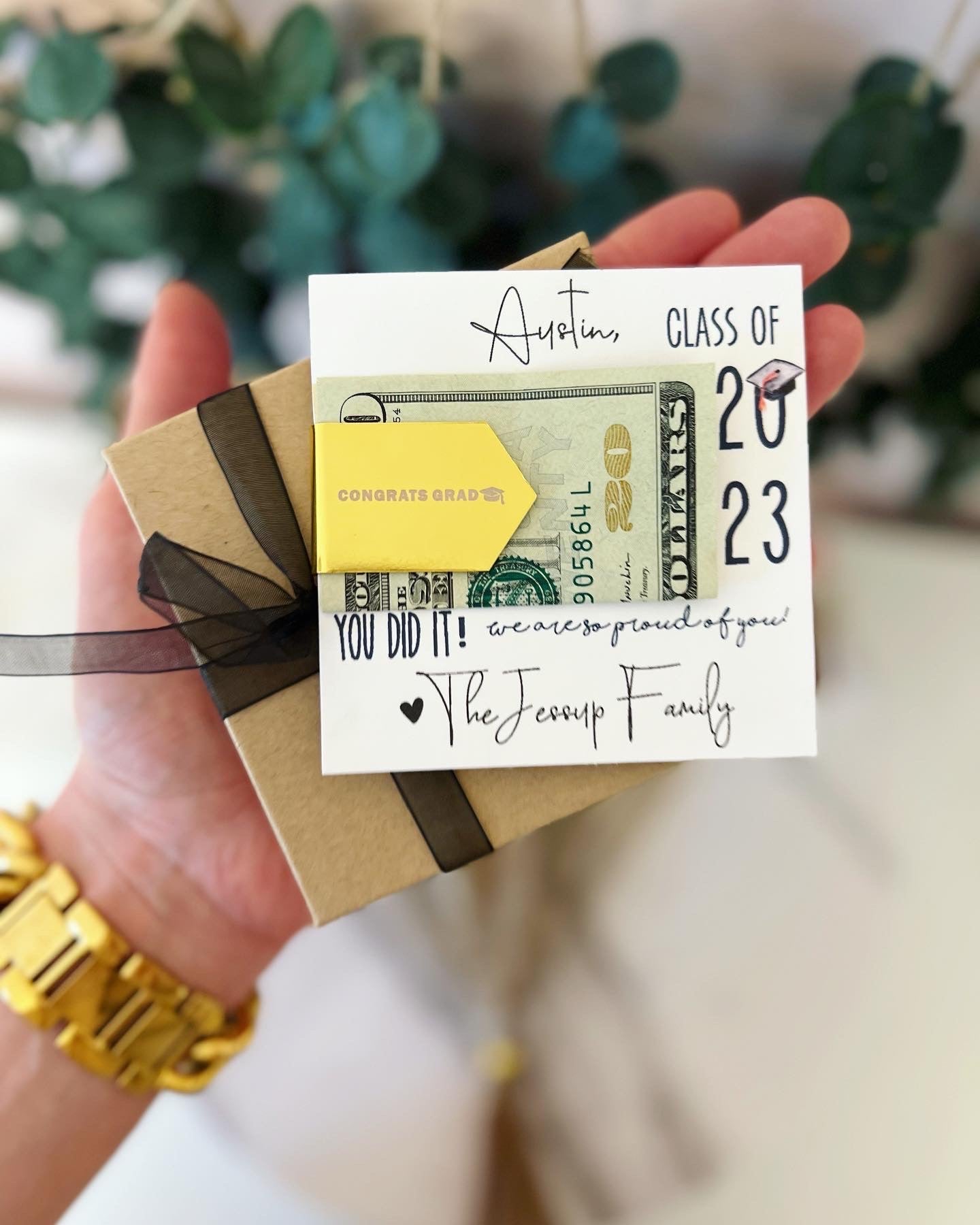 Graduation Gift Laser Engraved Cash Clip Card, Box & Ribbon – Love ...